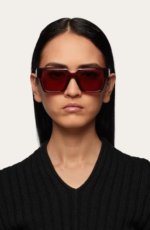 Ferragamo Gancini Rectangular Sunglasses - Transparent Brown